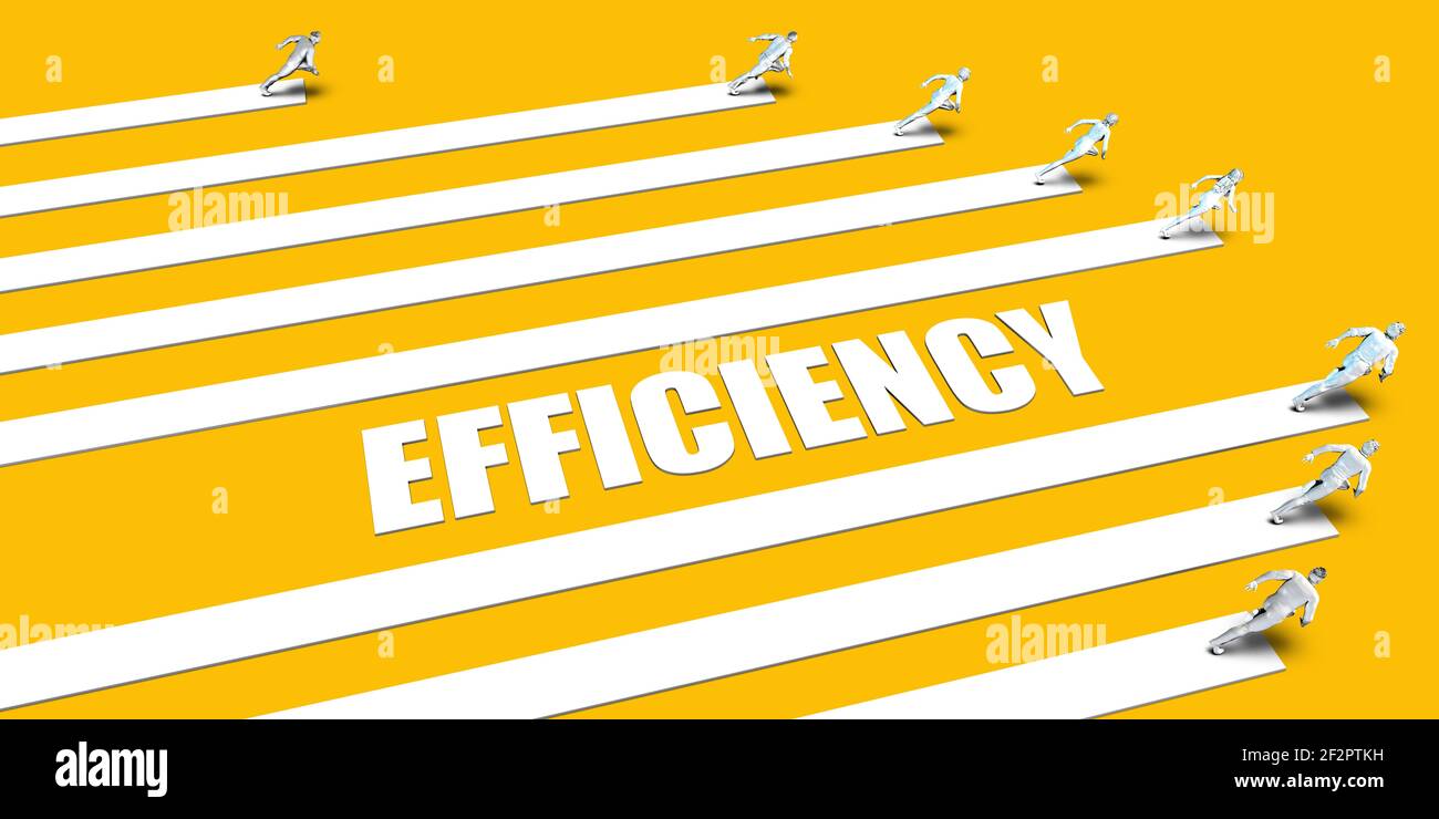 Efficiency Concept with Business People Running on Yellow Stock Photo ...