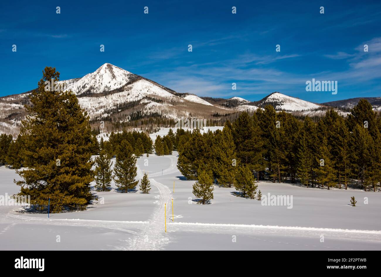 Winter View of Hahn's Peak in Colorado. High quality photo Stock Photo ...