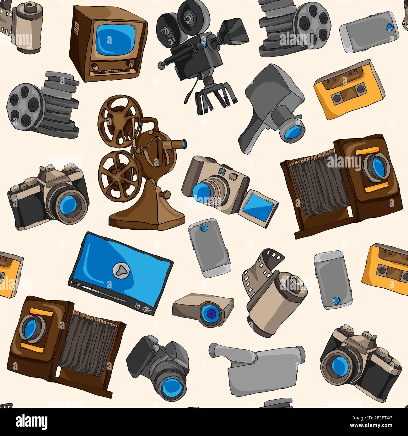 Photo video camera and multimedia entertainment technology colored ...