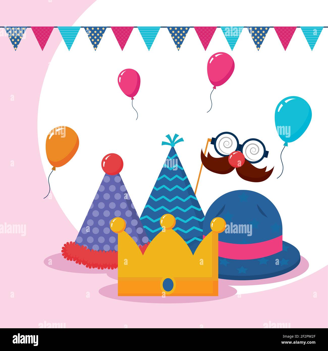 Happy birthday crown balloons Stock Vector Images - Alamy