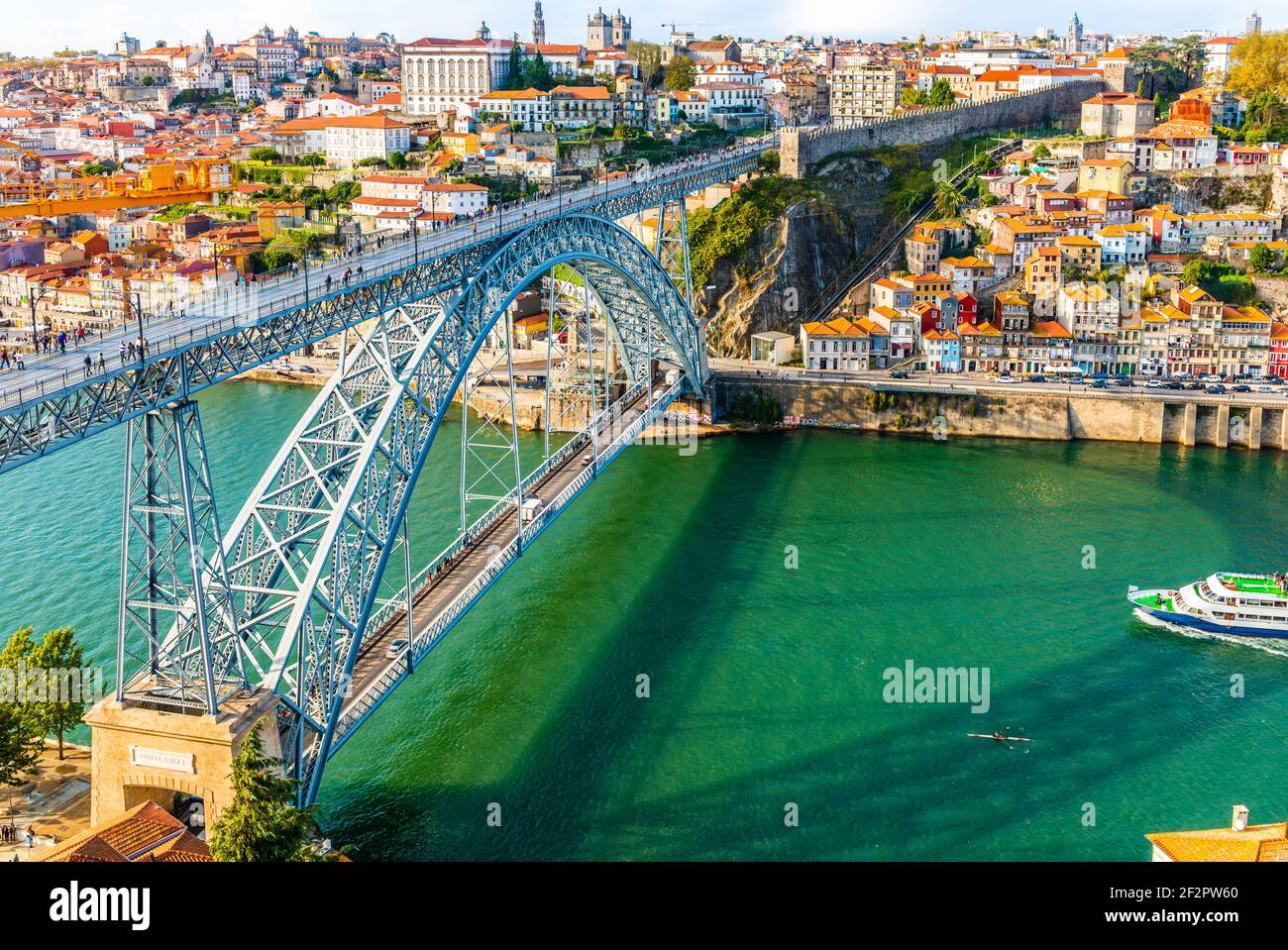 Dom Luis I Steel Bridge on the Douro River in Porto, Portugal Stock ...