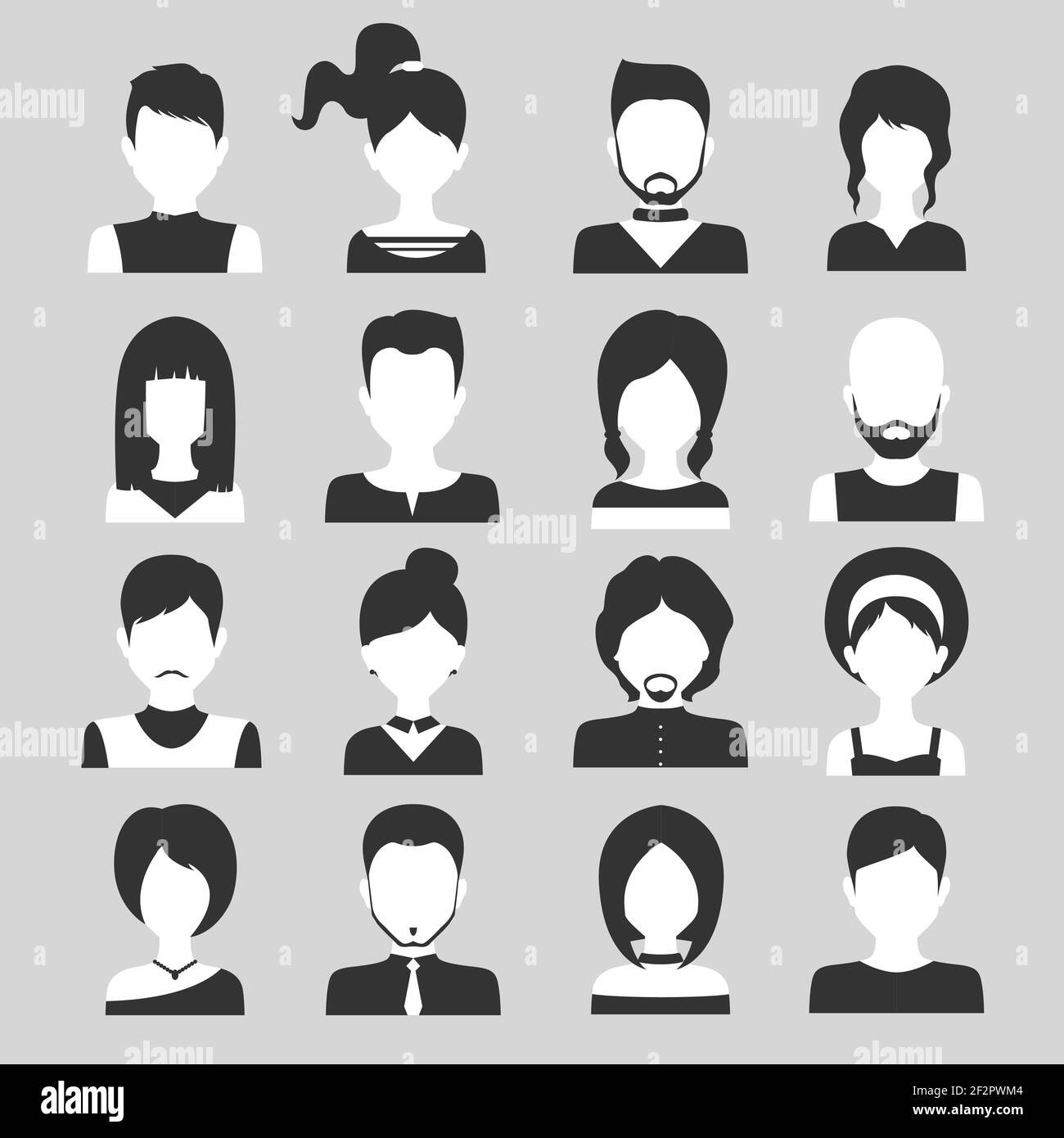 People Faces In Black And White