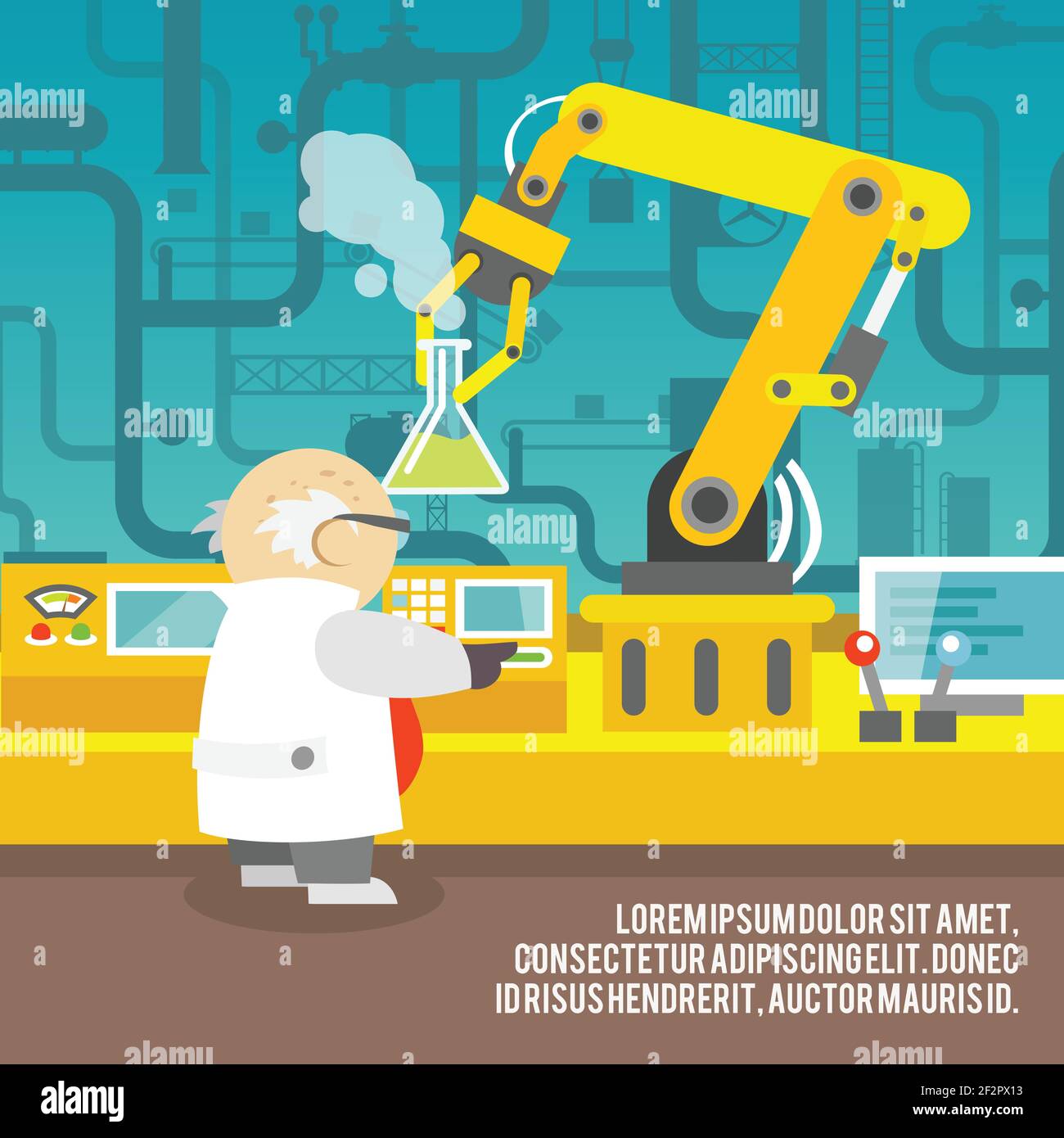 Robotic arm assemble line mechanic manufacturing with scientist factory ...