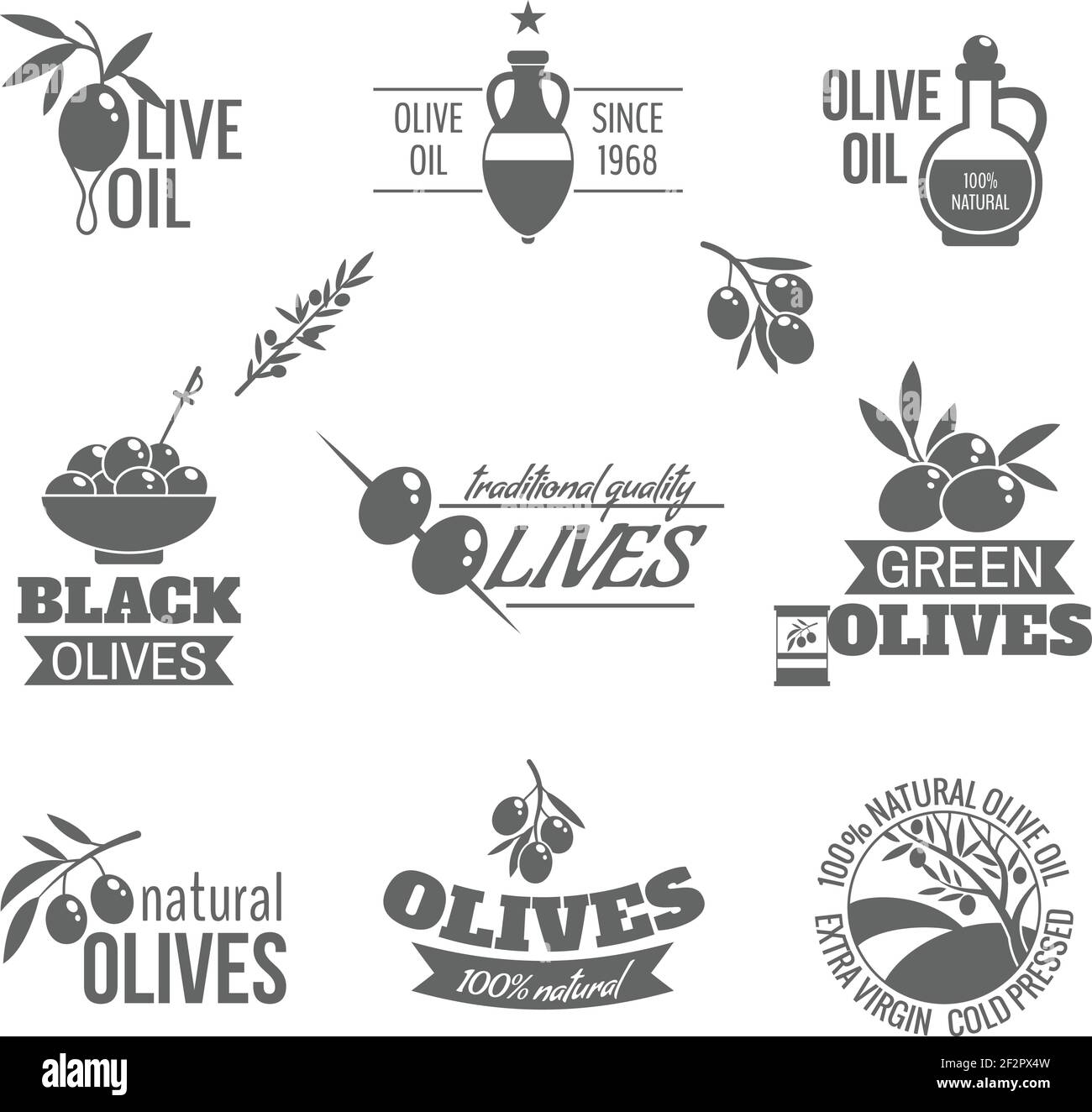 Natural organic green and black olives traditional quality oil black ...
