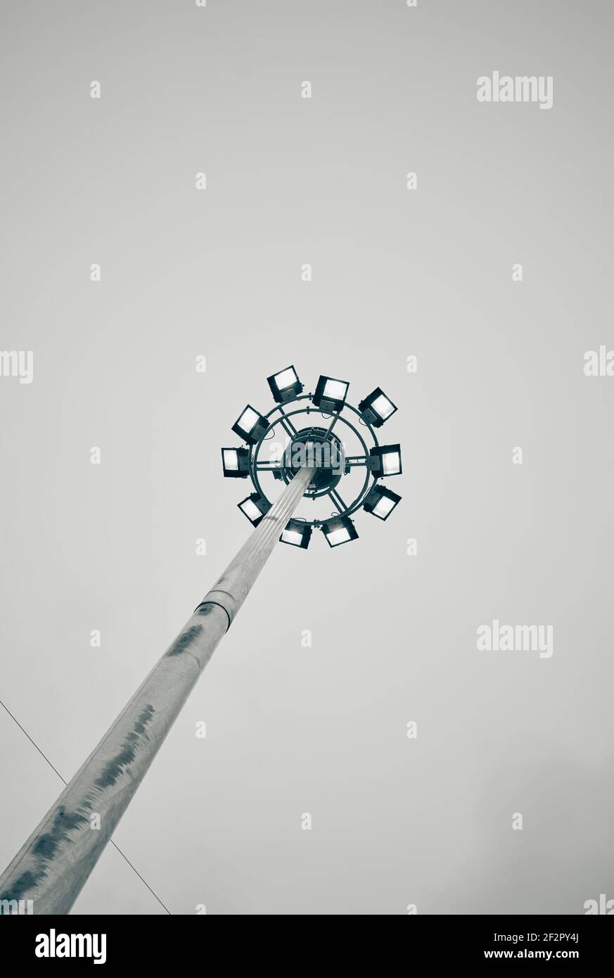 Portrait Center Street Light Pole or Street Light Post and Electric ...