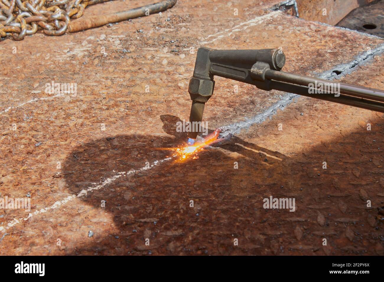 Checker Plate or Diamond Plate Cutting by Oxygen Acetylene Cutting ...