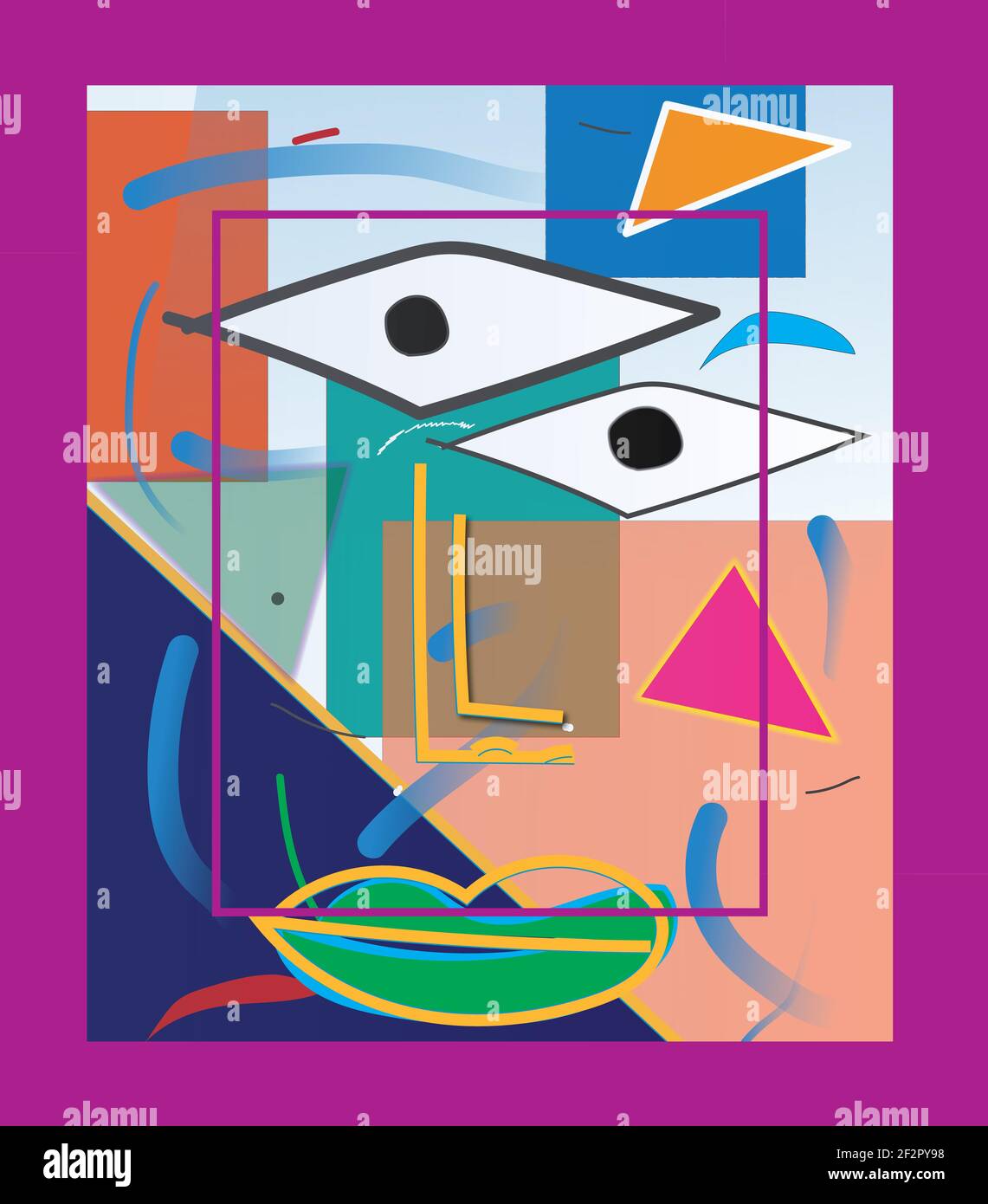 abstract cubist face art Stock Photo - Alamy