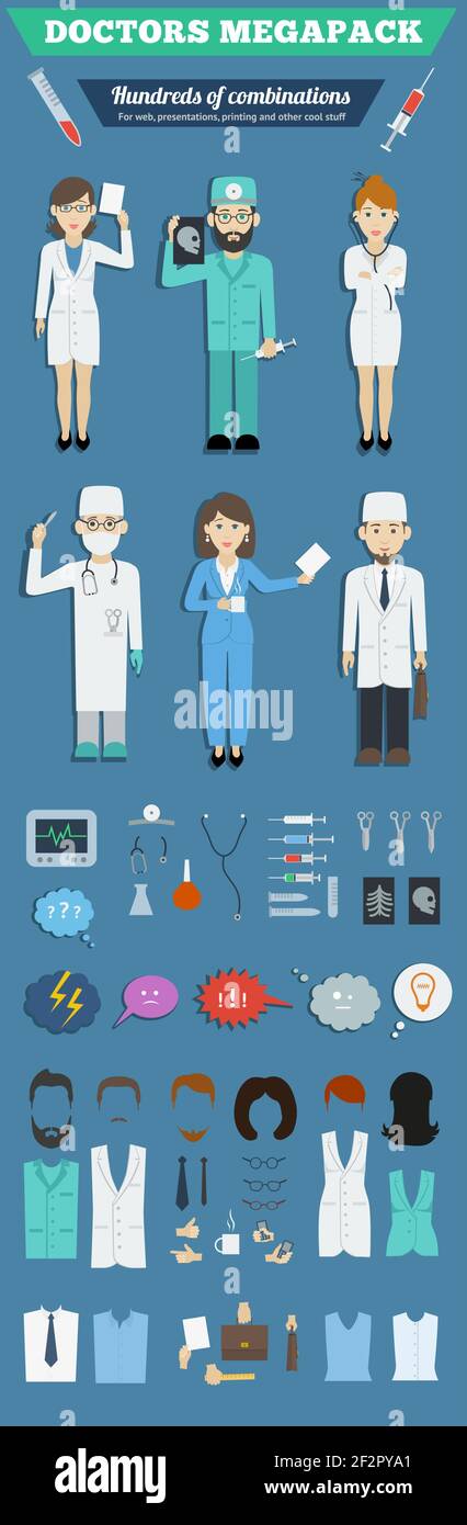 Doctor elements pack vector Stock Vector Image & Art - Alamy