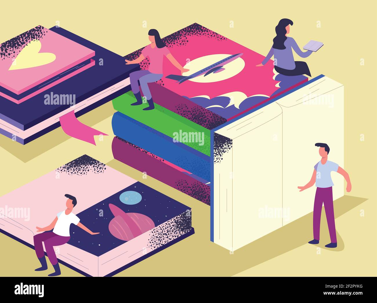 Women read man Stock Vector Images - Alamy