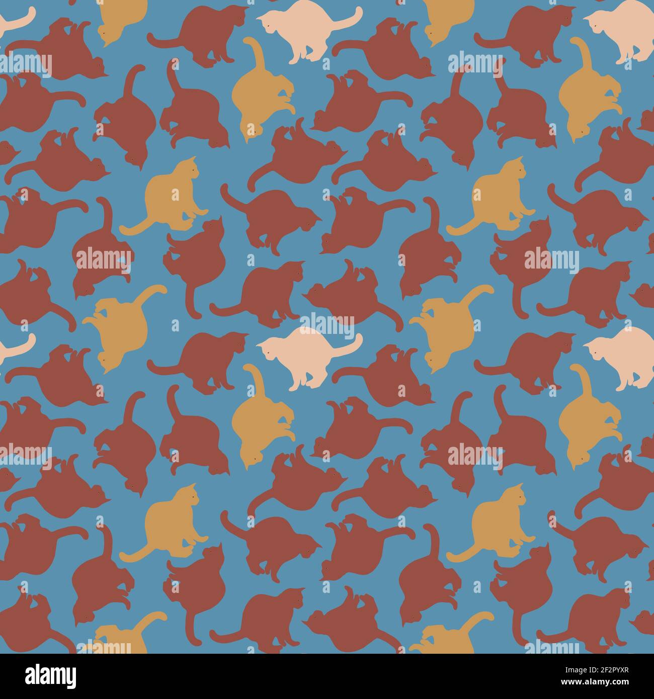 Seamless texture or endless pattern - colored cats. Wallpaper ...