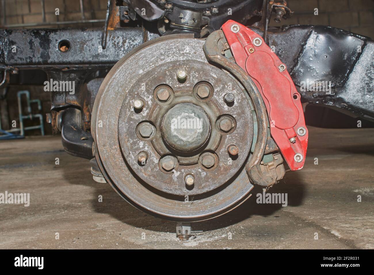 Car Wheel Hub and Brake System with Upper Arm Ball Joint and Chassis ...