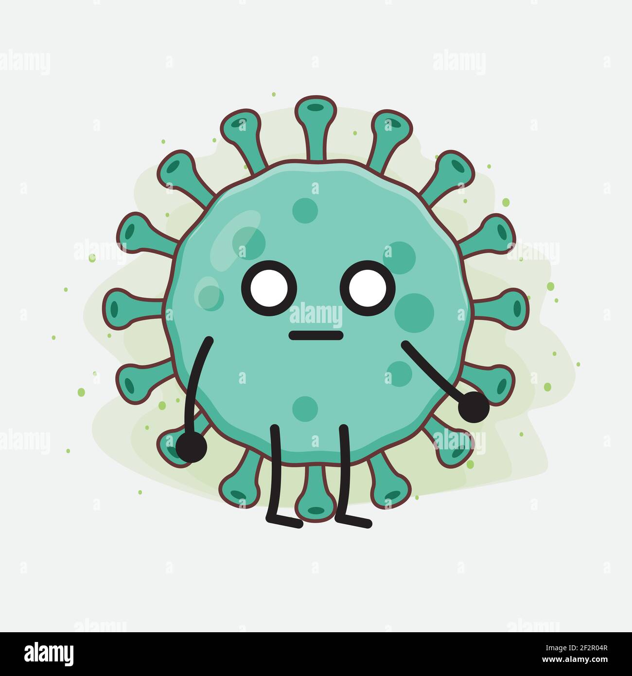 Vector Illustration of Virus Character with cute face, simple hands and ...