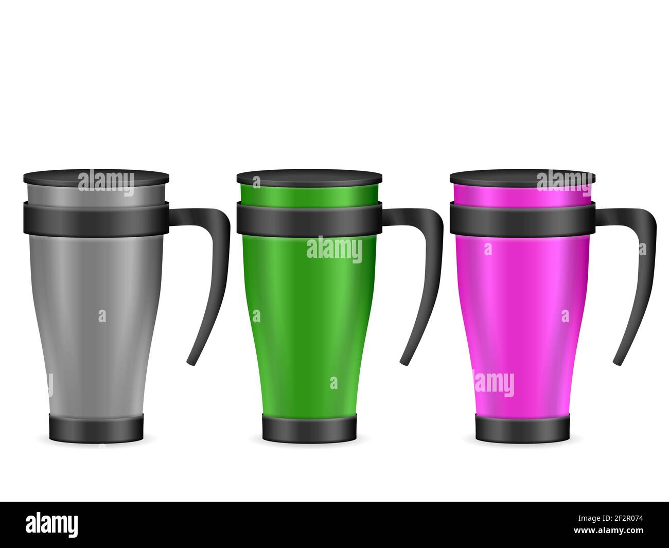 Travel mug set on a white background. Vector illustration Stock Photo ...