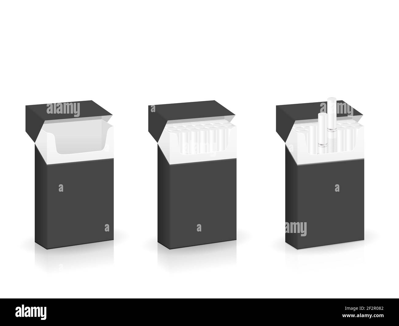 Pack of cigarettes set on a white background. Vector illustration Stock ...