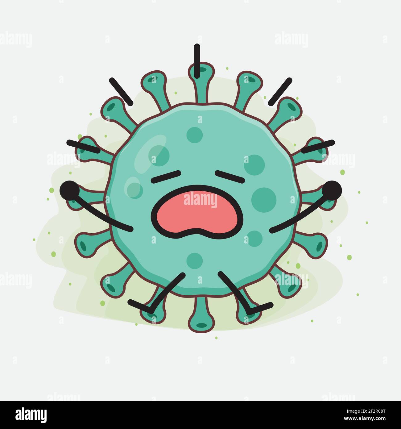 Vector Illustration of Virus Character with cute face, simple hands and ...