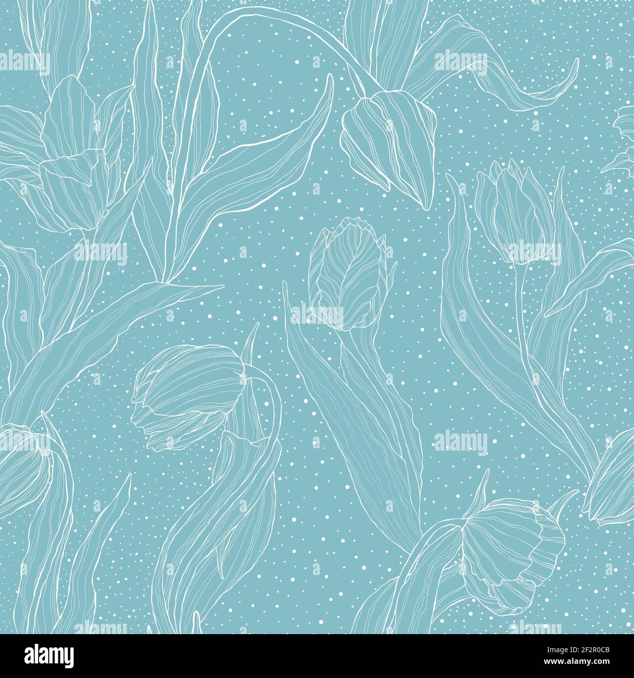 Seamless floral pattern with tulips flower. Vector repeating background ...
