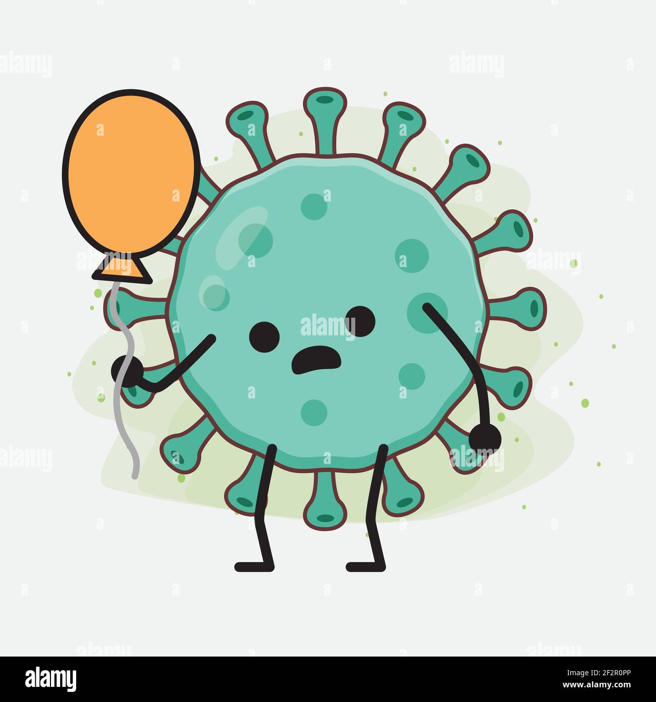 Vector Illustration of Virus Character with cute face, simple hands and ...