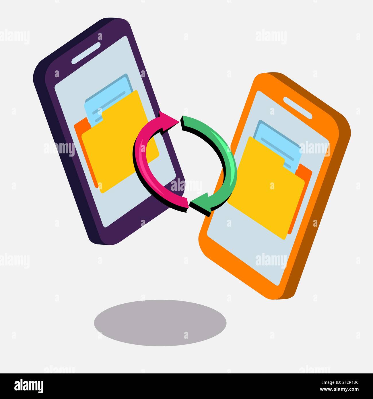 file transfer via smartphone concept icon vector illustration Stock ...
