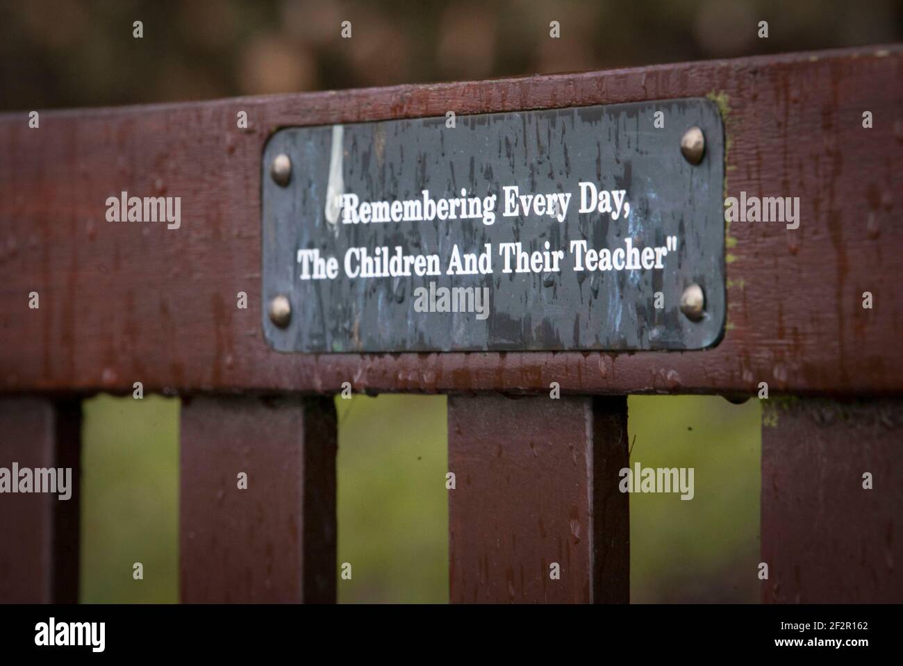 A memorial plaque for the victims of the Dunblane massacre in the ...