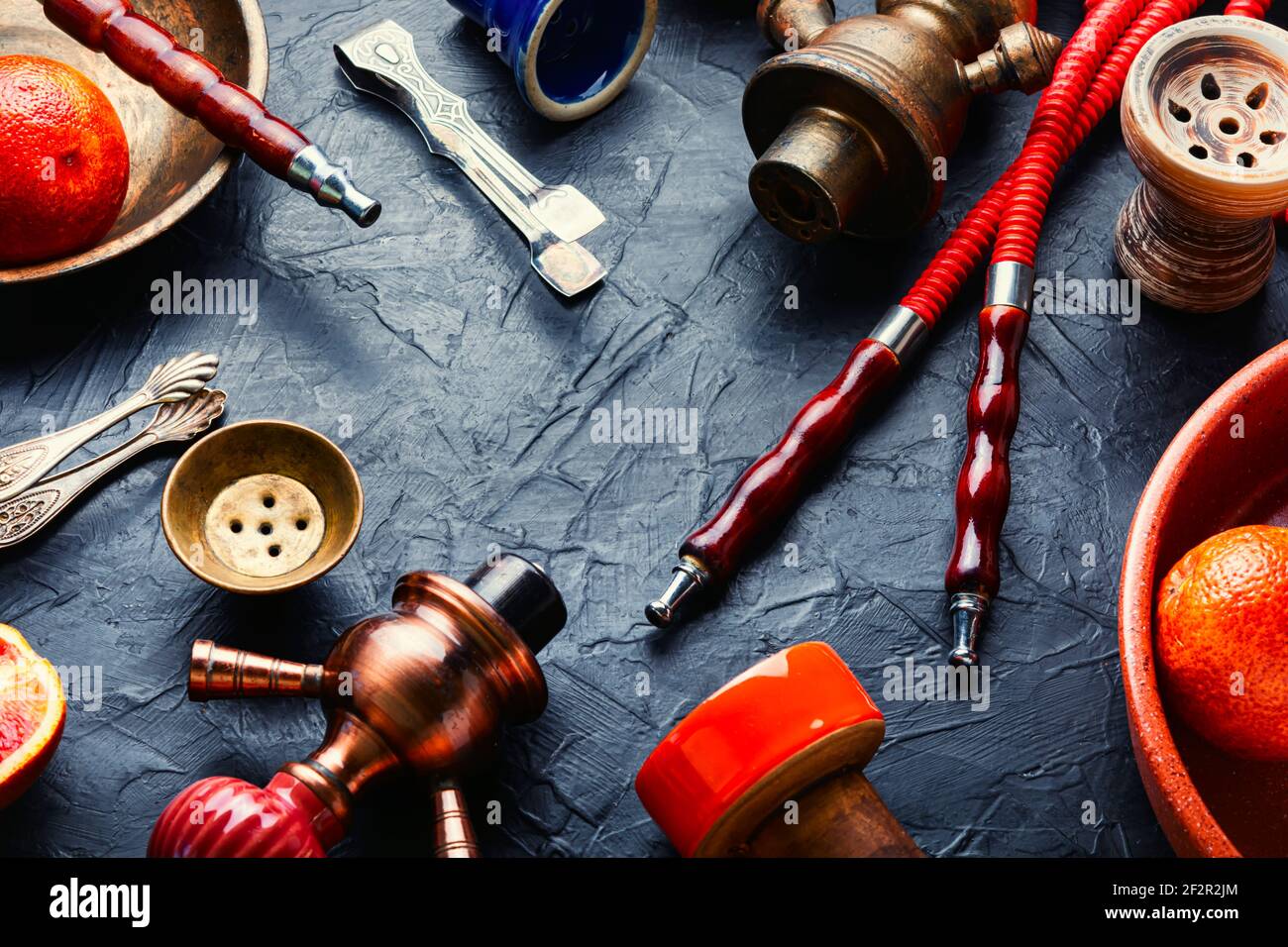 Oriental hookah or shisha with tobacco with grapefruit aroma.East ...