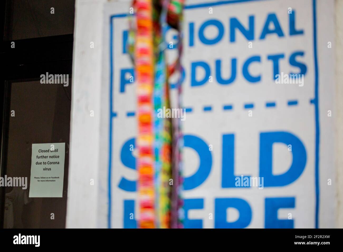 Detail of a front window of a small local store in Bratislava with ...