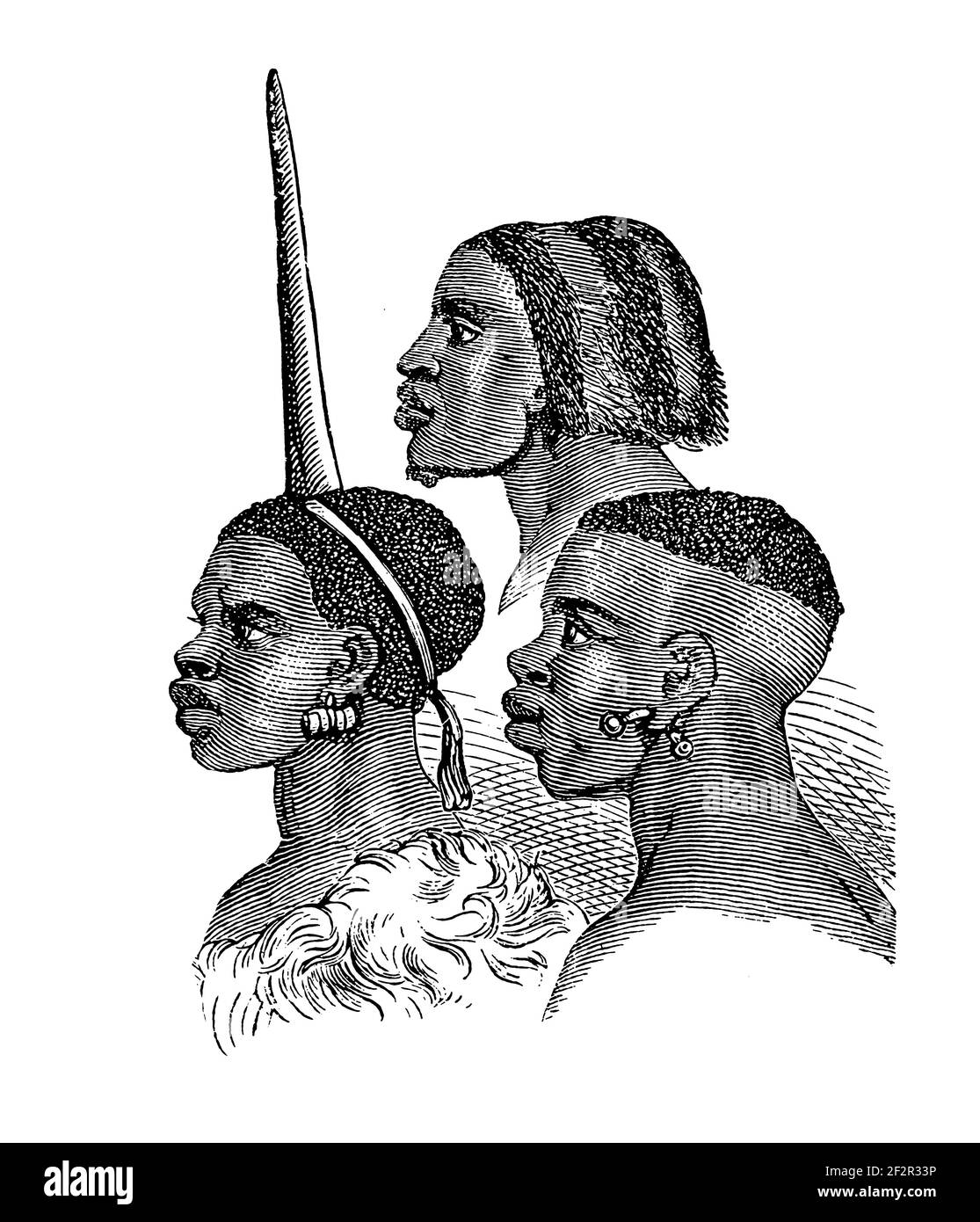 19th-century illustration of Nyamwezi people. Engraving published in ...