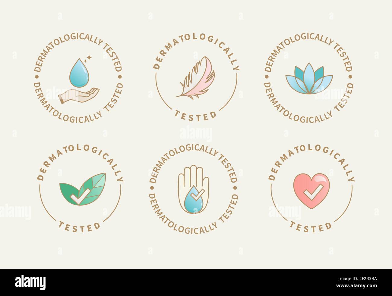 Dermatologically tested icons, labels, logo Stock Vector Image & Art ...