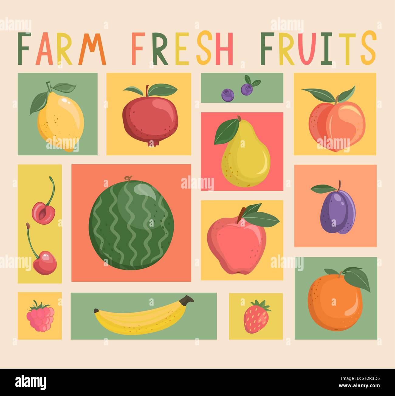 Set of vintage cards with fruits and berries Stock Vector Image & Art ...