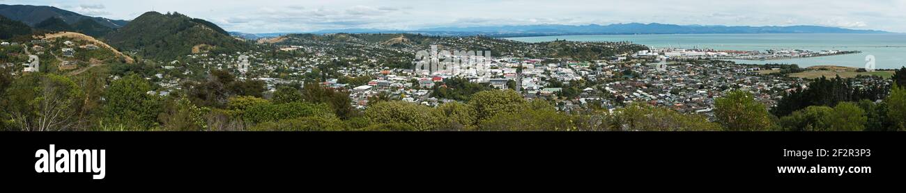 View of Nelson from Sir Stanley Whitehead Track in Nelson,Tasman Region ...