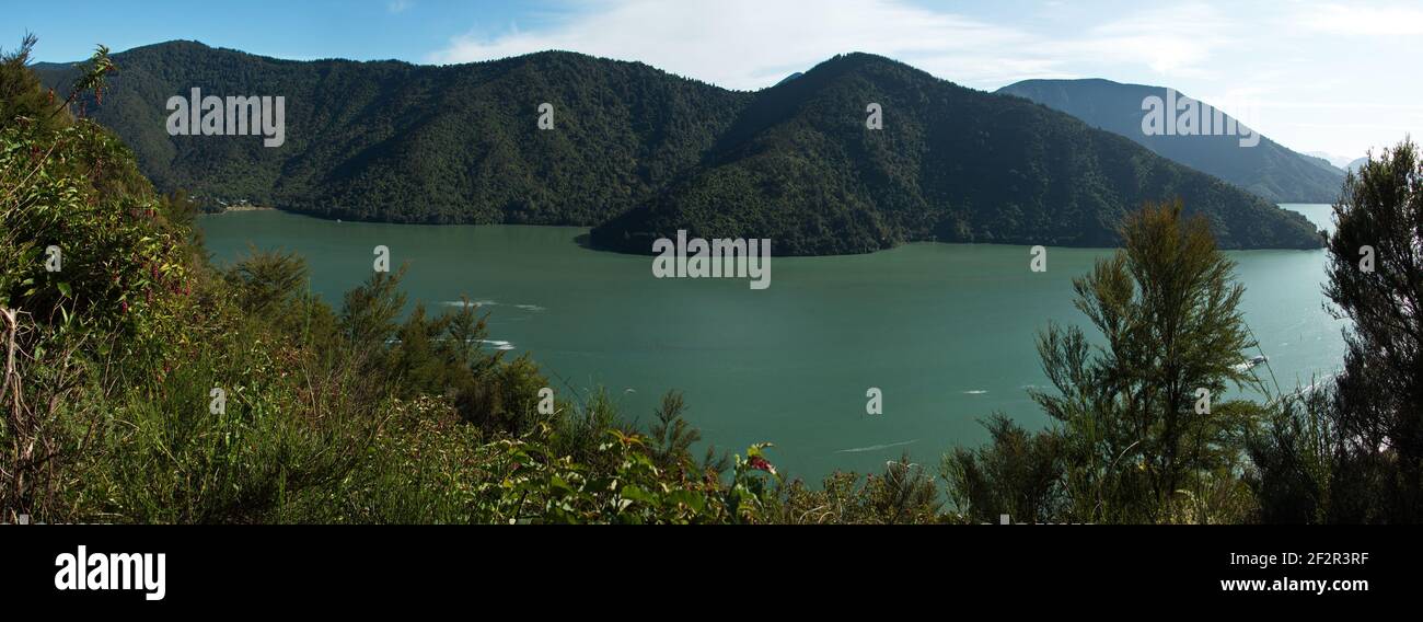 View of Pelorus Sound from Cullen Point Lookout on Queen Charlotte ...