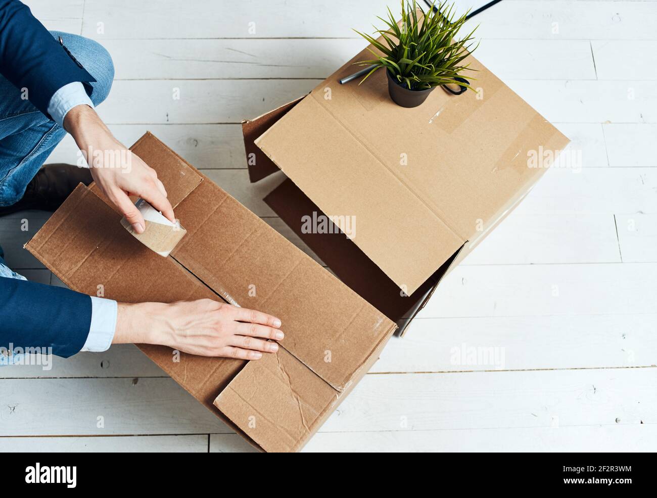 Packing boxes collecting things office work of a professional Stock ...