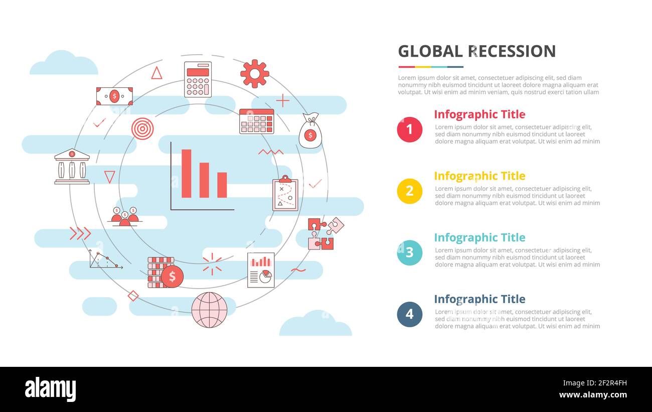 business recession concept for infographic template banner with four ...