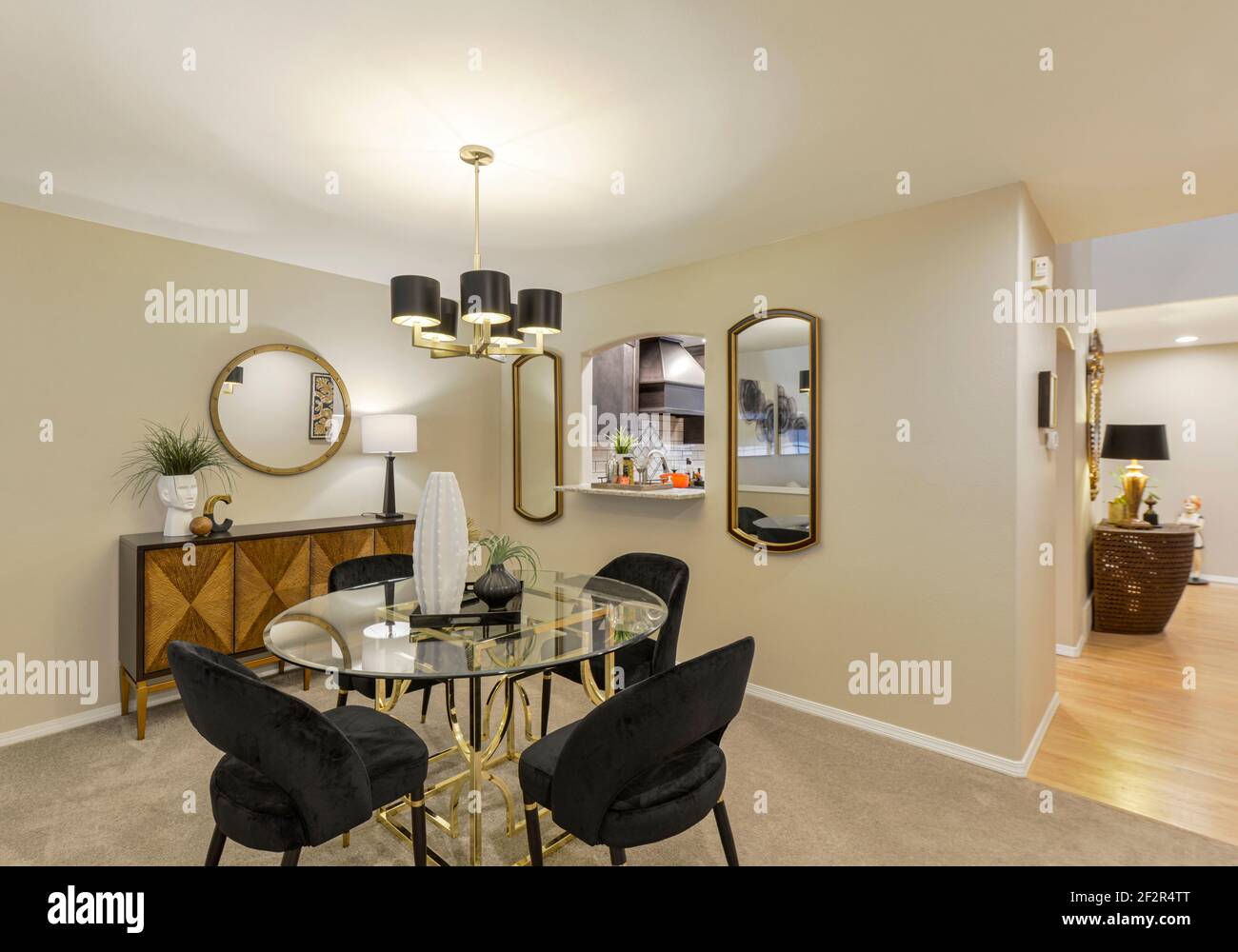 Modern residential dining room interior Stock Photo - Alamy