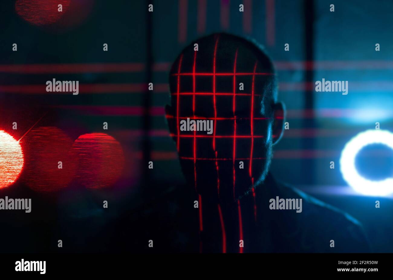 Concept Identify Illuminate Face Scan Red Laser. Biometric Futuristic ...