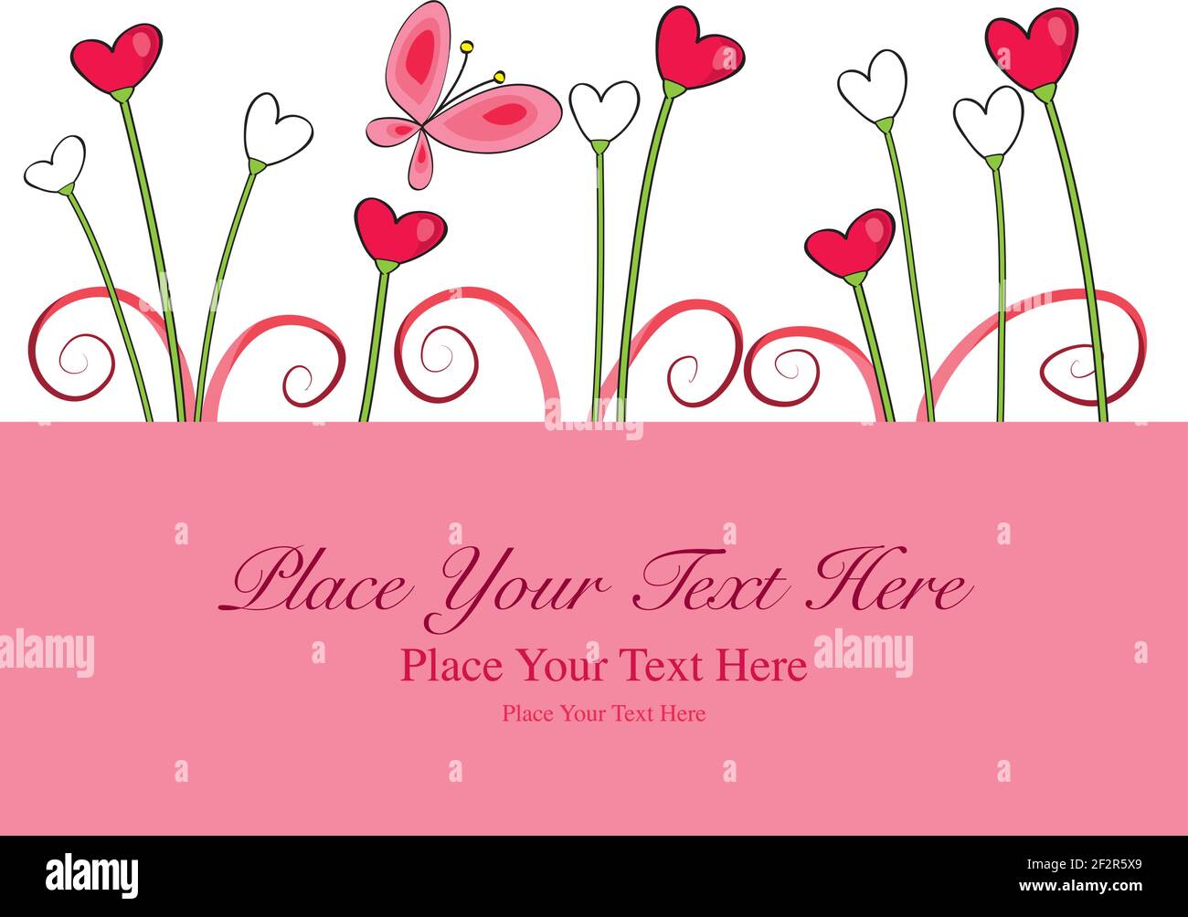 trees garden love heart shape butterfly border background Stock Vector ...