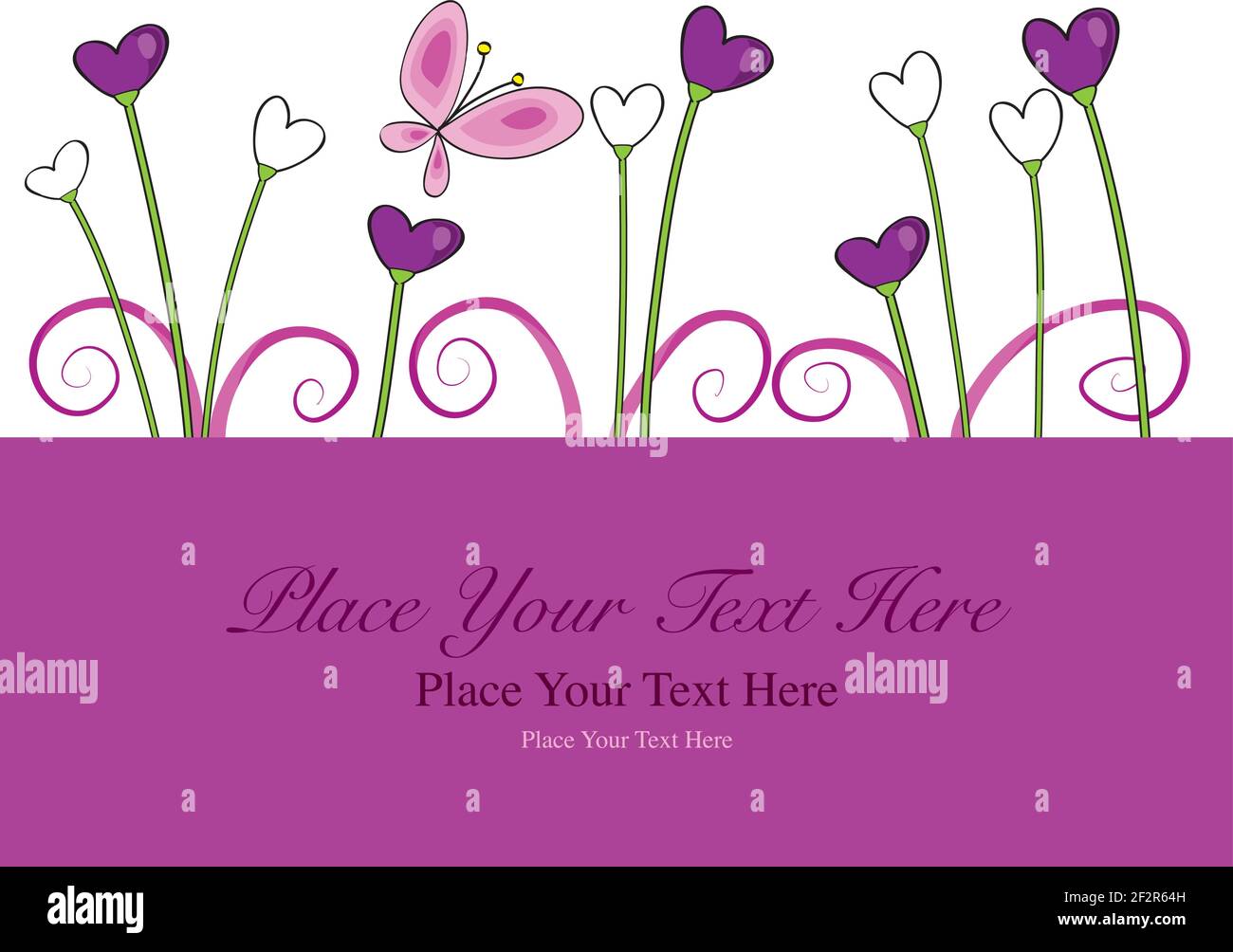 trees garden love heart shape butterfly border background Stock Vector ...