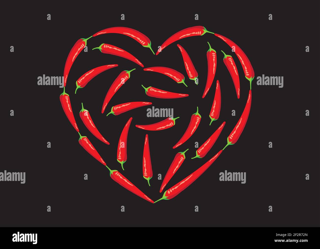 vector chili with heart shape design icon sign logo Stock Vector Image ...