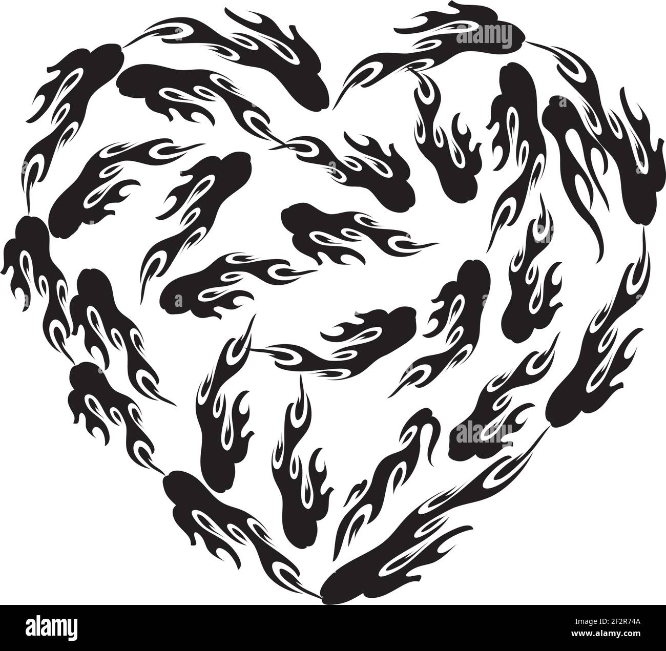 Fire heart icon Black and White Stock Photos & Images - Alamy
