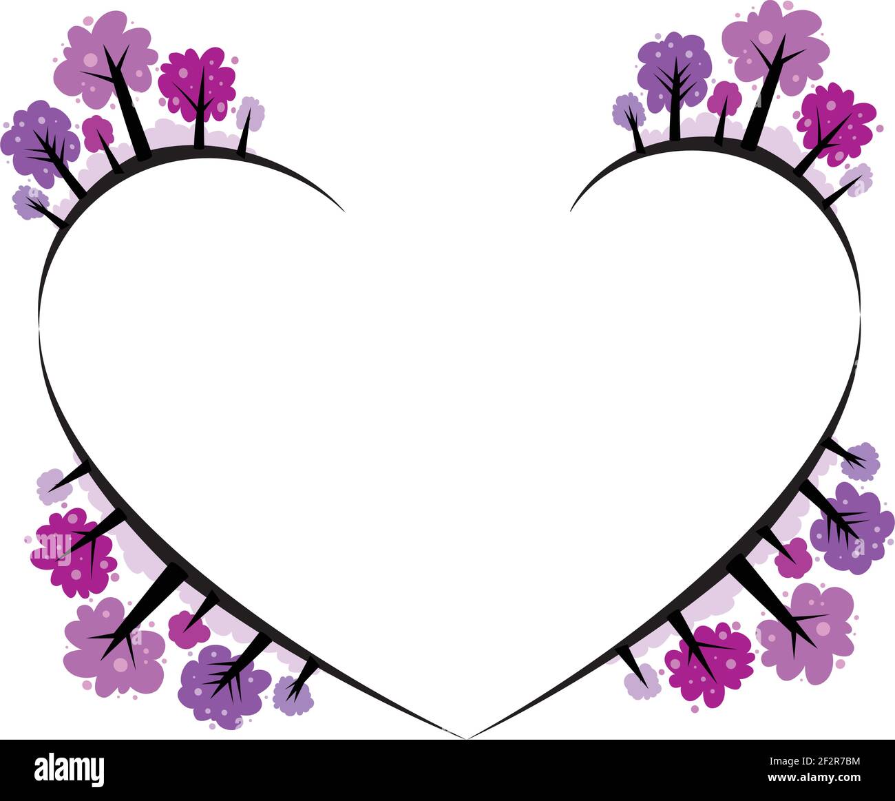 vector trees with heart shape border Stock Vector Image & Art - Alamy