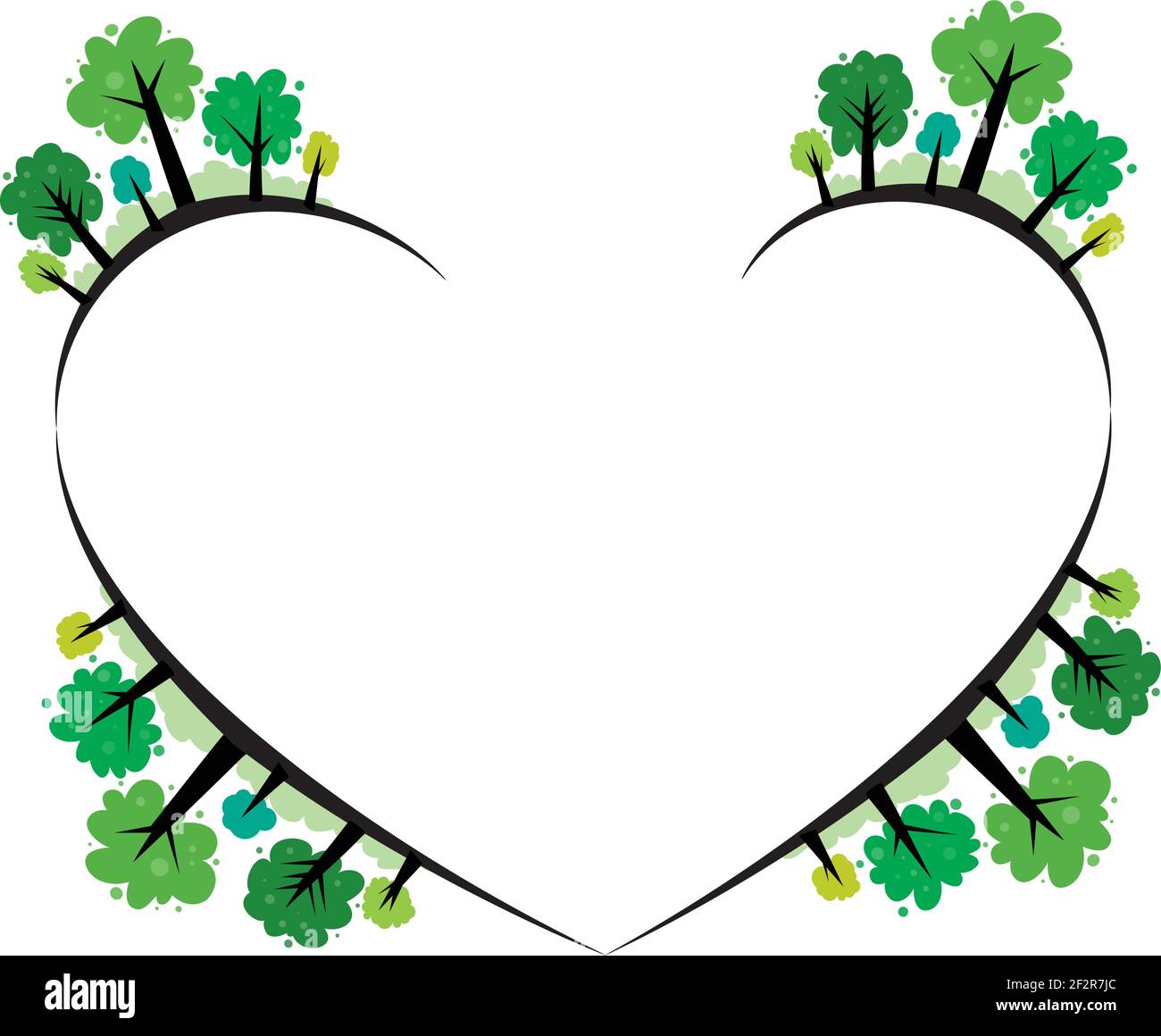 vector trees with heart shape border Stock Vector Image & Art - Alamy