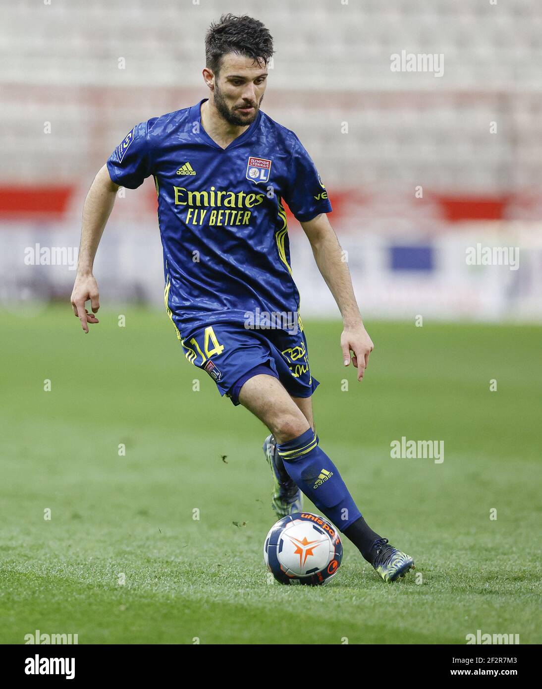 Leo DUBOIS of OL in action during the Ligue 1 Reims v Olympique ...