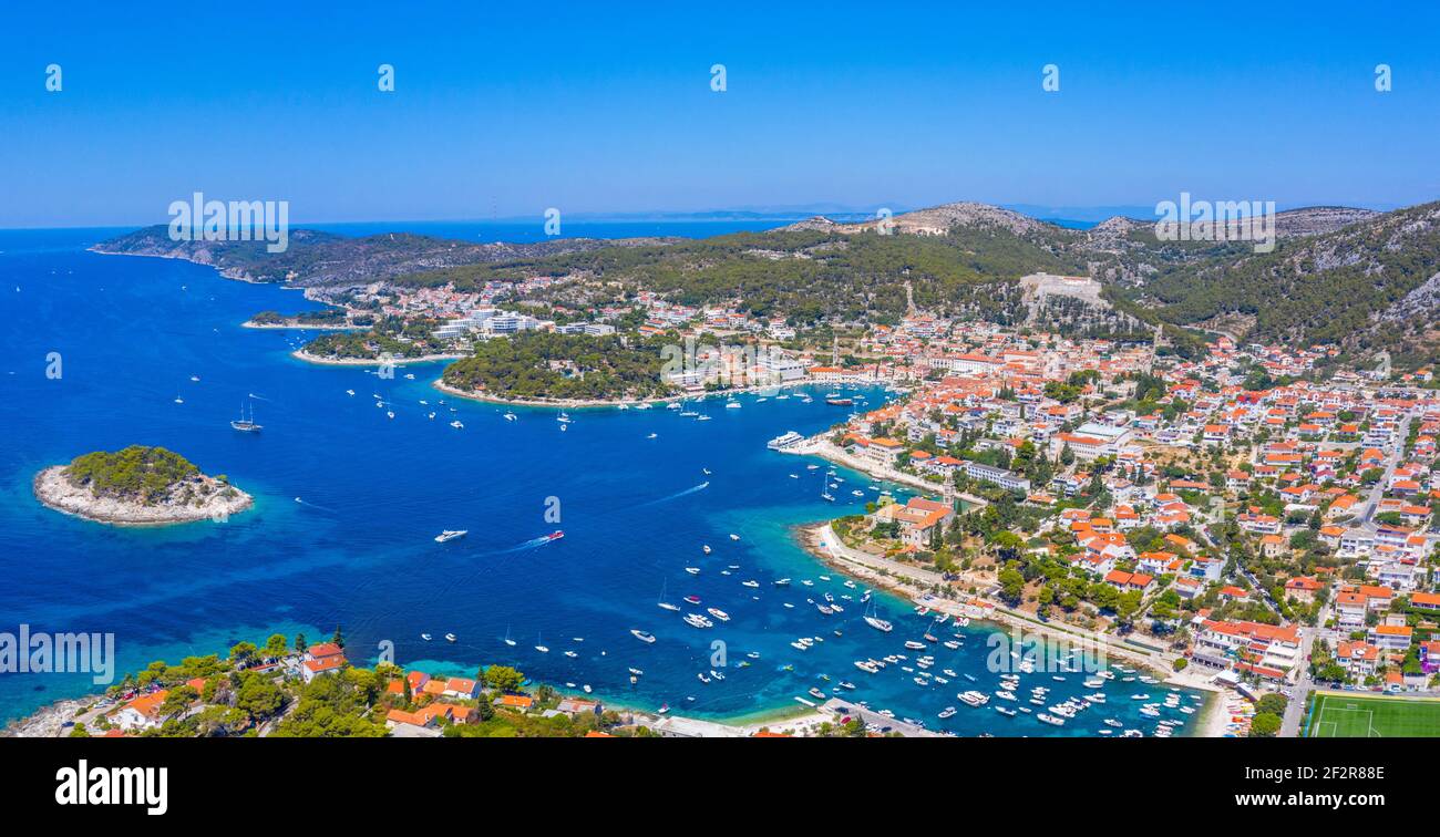 Aerial of hvar town, day hi-res stock photography and images - Alamy