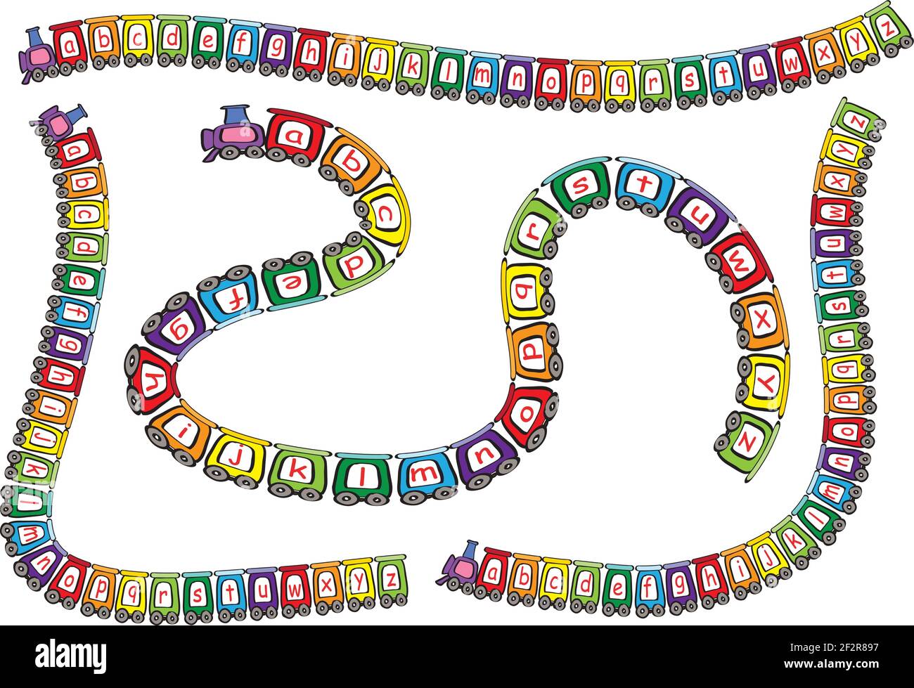 vector cartoon toy train design border background Stock Vector Image ...