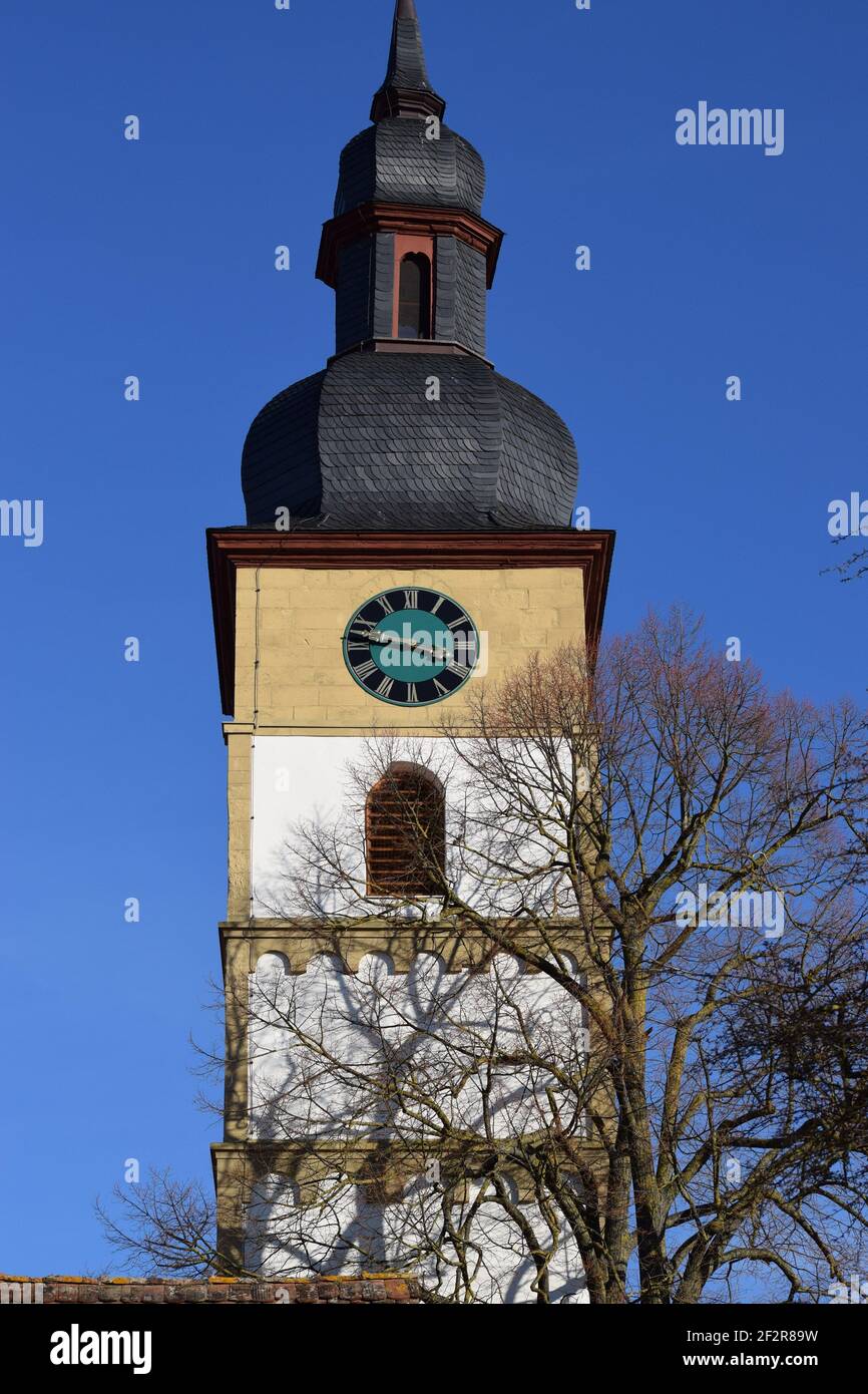 a beautiful, mostly angular Church tower Stock Photo - Alamy