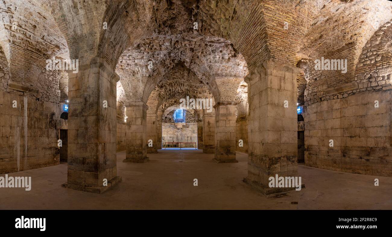 Stone vaults of Diocletian's Palace in Croatian city Split Stock Photo ...