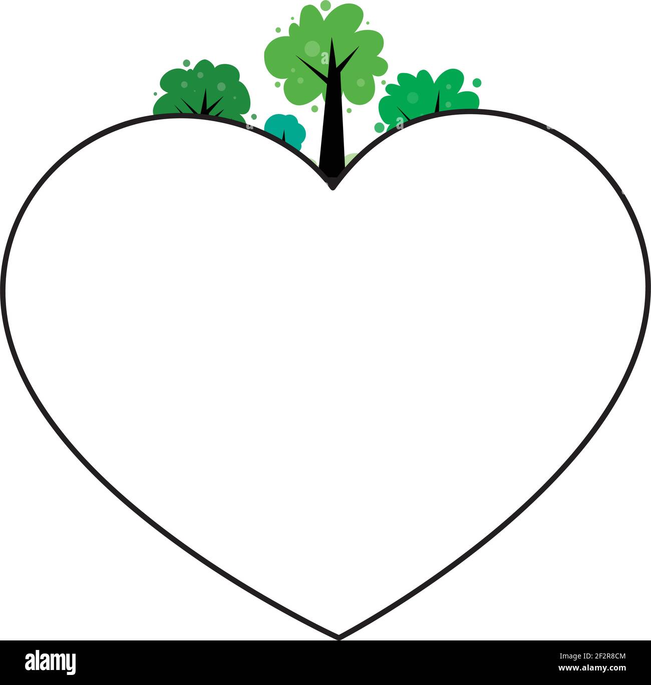 vector trees with heart shape border Stock Vector Image & Art - Alamy