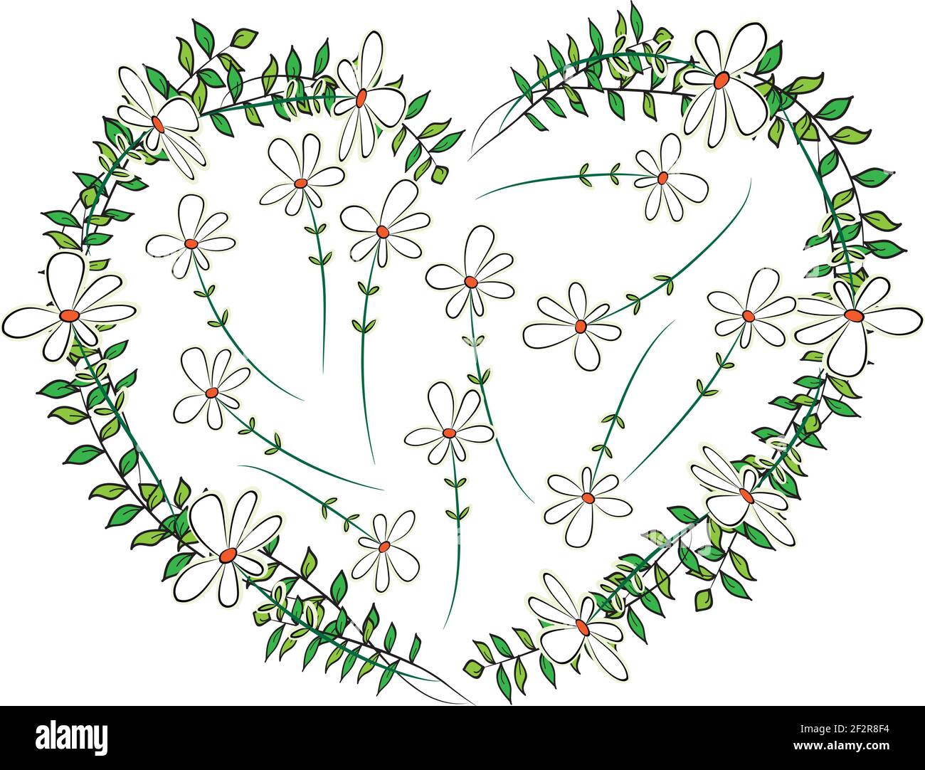 vector heart shape flowers design Stock Vector Image & Art - Alamy