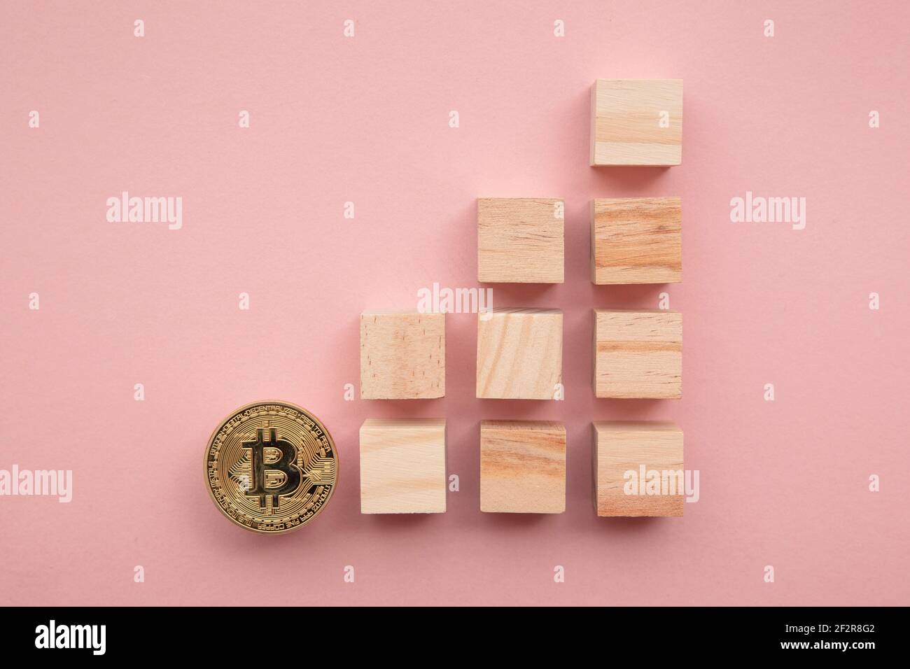 Bitcoin cryptocurrency coin blockchain technology concept. Coin with ...