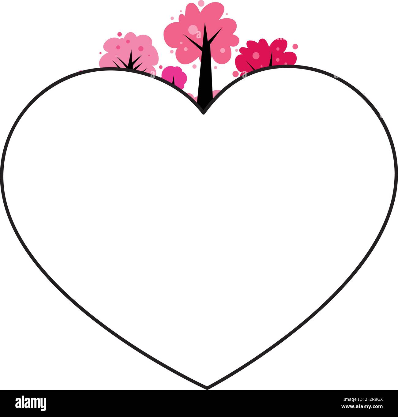 vector trees with heart shape border Stock Vector Image & Art - Alamy