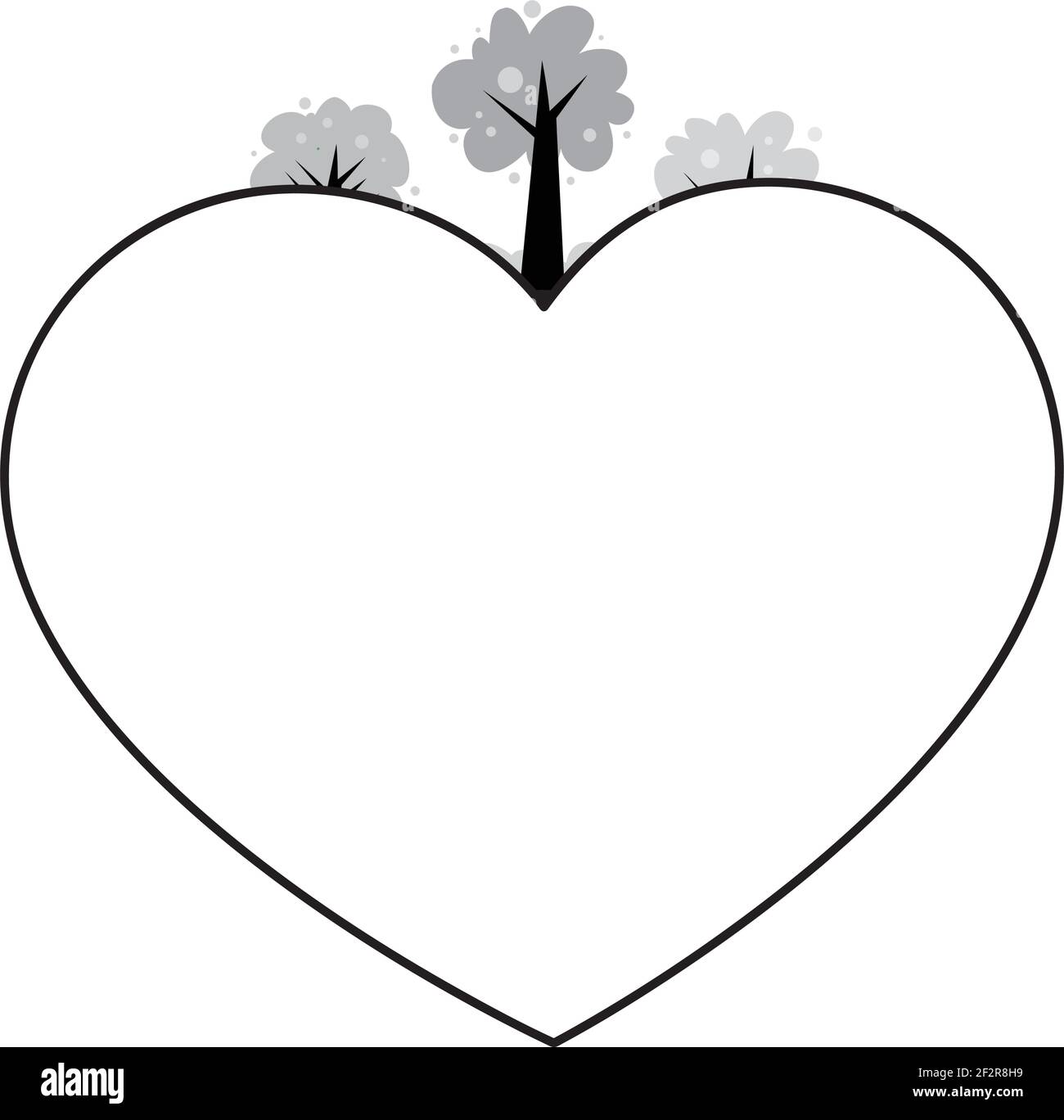 vector trees with heart shape border Stock Vector Image & Art - Alamy